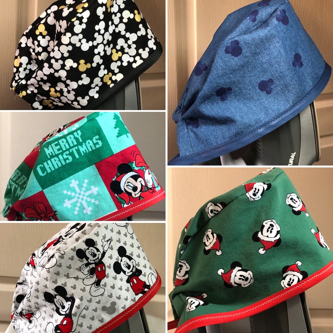 Mickey & Minnie Scrub Cap Disney Surgical Hat Ties Handmade Cotton - Etsy