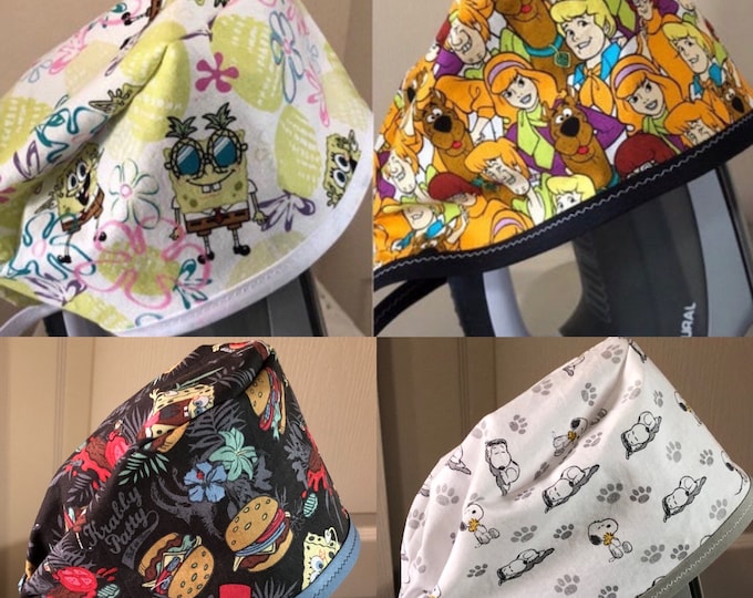 Cartoon Collection- Handmade Cotton Surgical Scrub Cap With Ties - Etsy