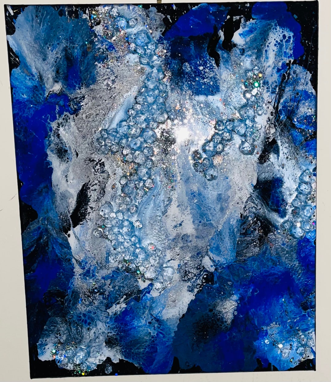 Blue Textured Art - Etsy