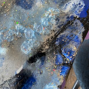 Blue Textured Art - Etsy
