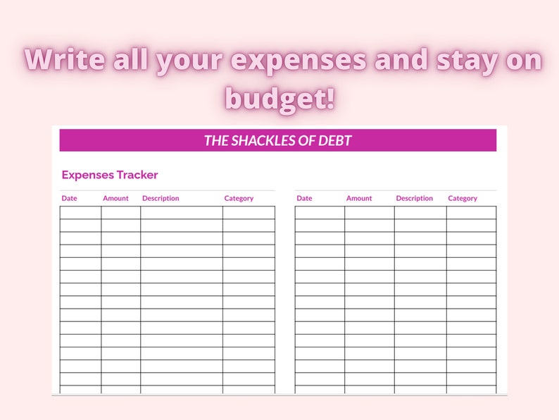 PRINTABLE Income and Expenses BUDGET TEMPLATE to Budget, Track Your ...