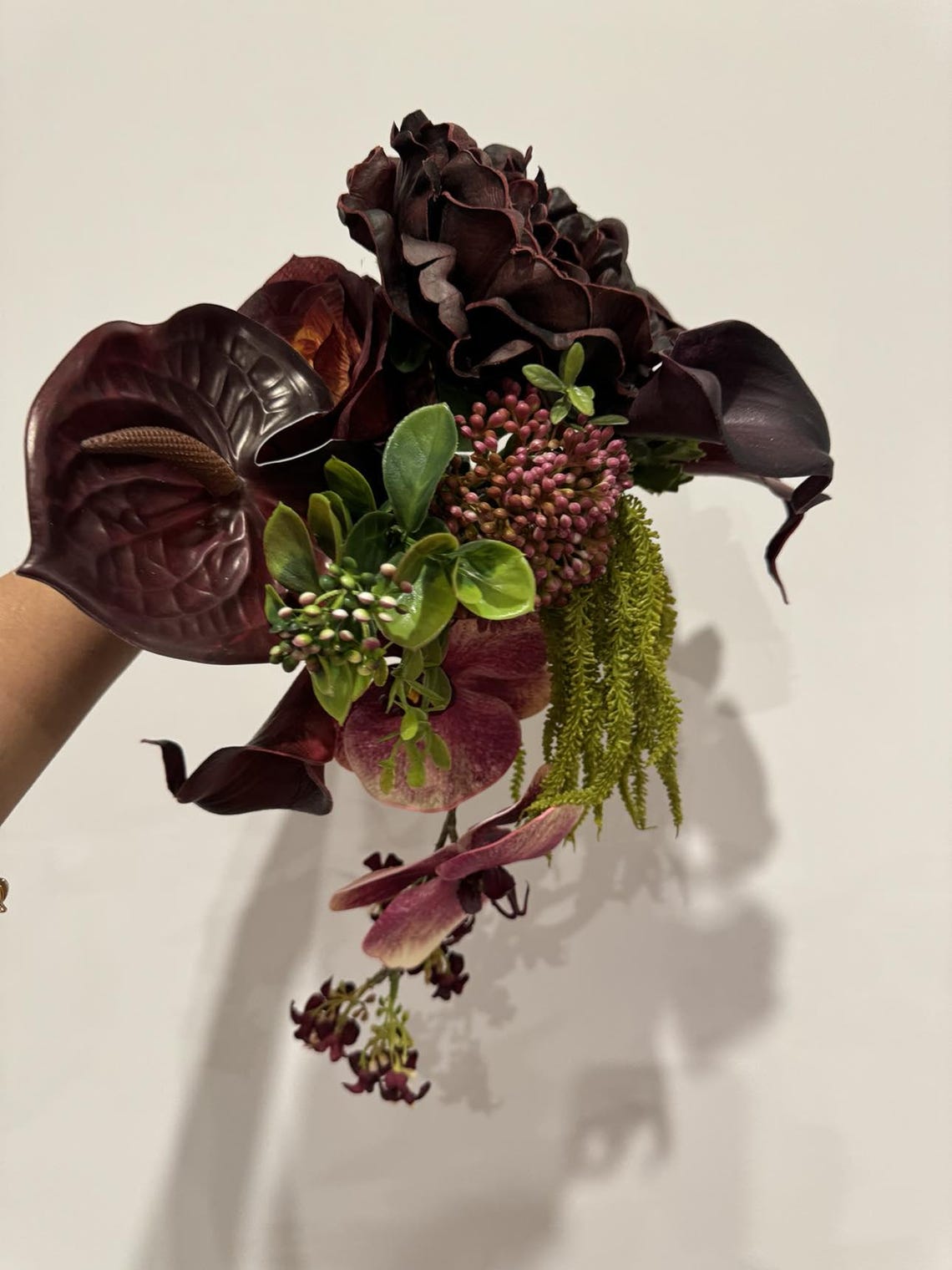 Handmade 'petite Maroon' Bridal Floral Bouquet - Deep Sensual Colours ...