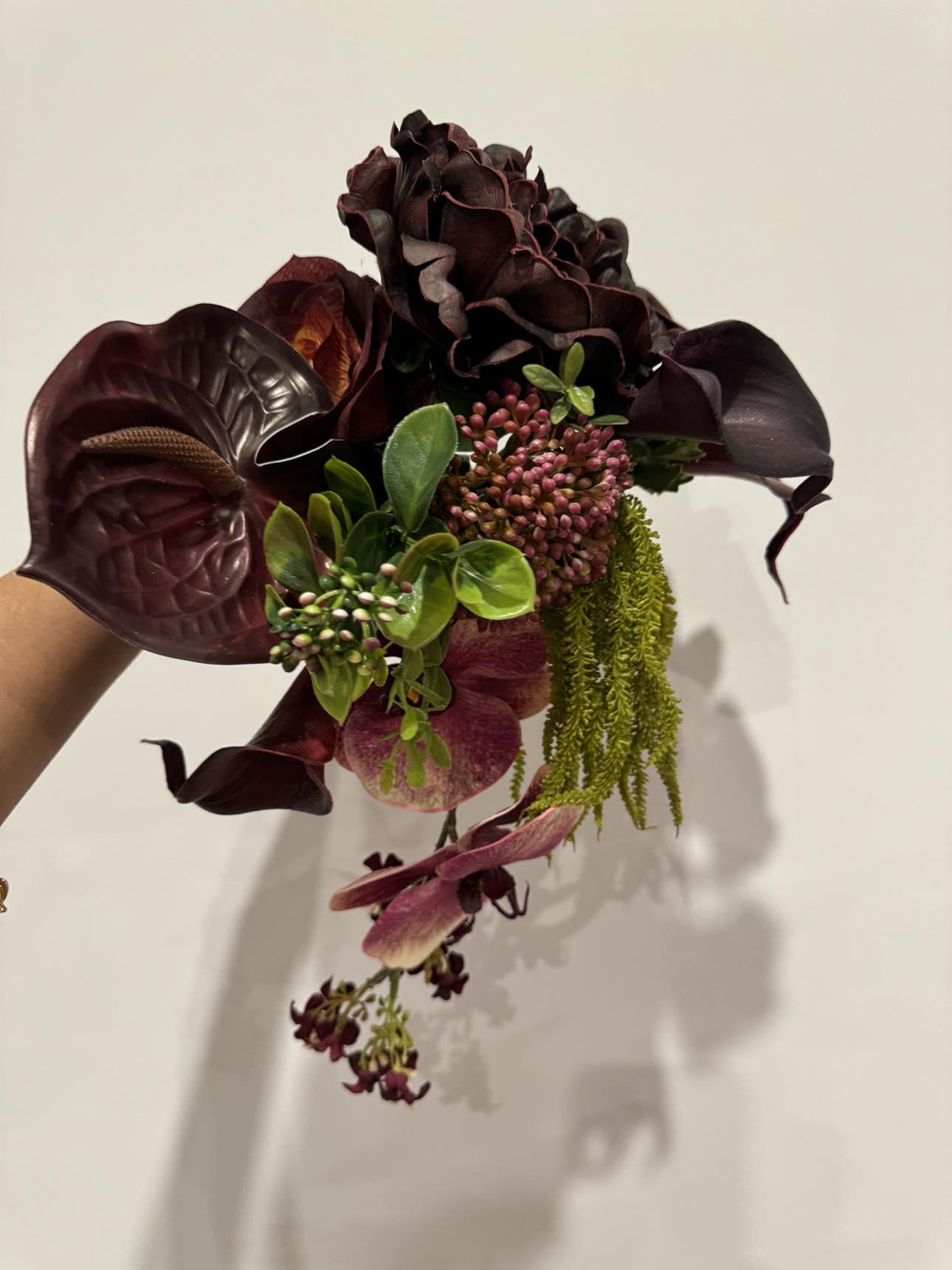 Handmade 'petite Maroon' Bridal Floral Bouquet - Deep Sensual Colours ...
