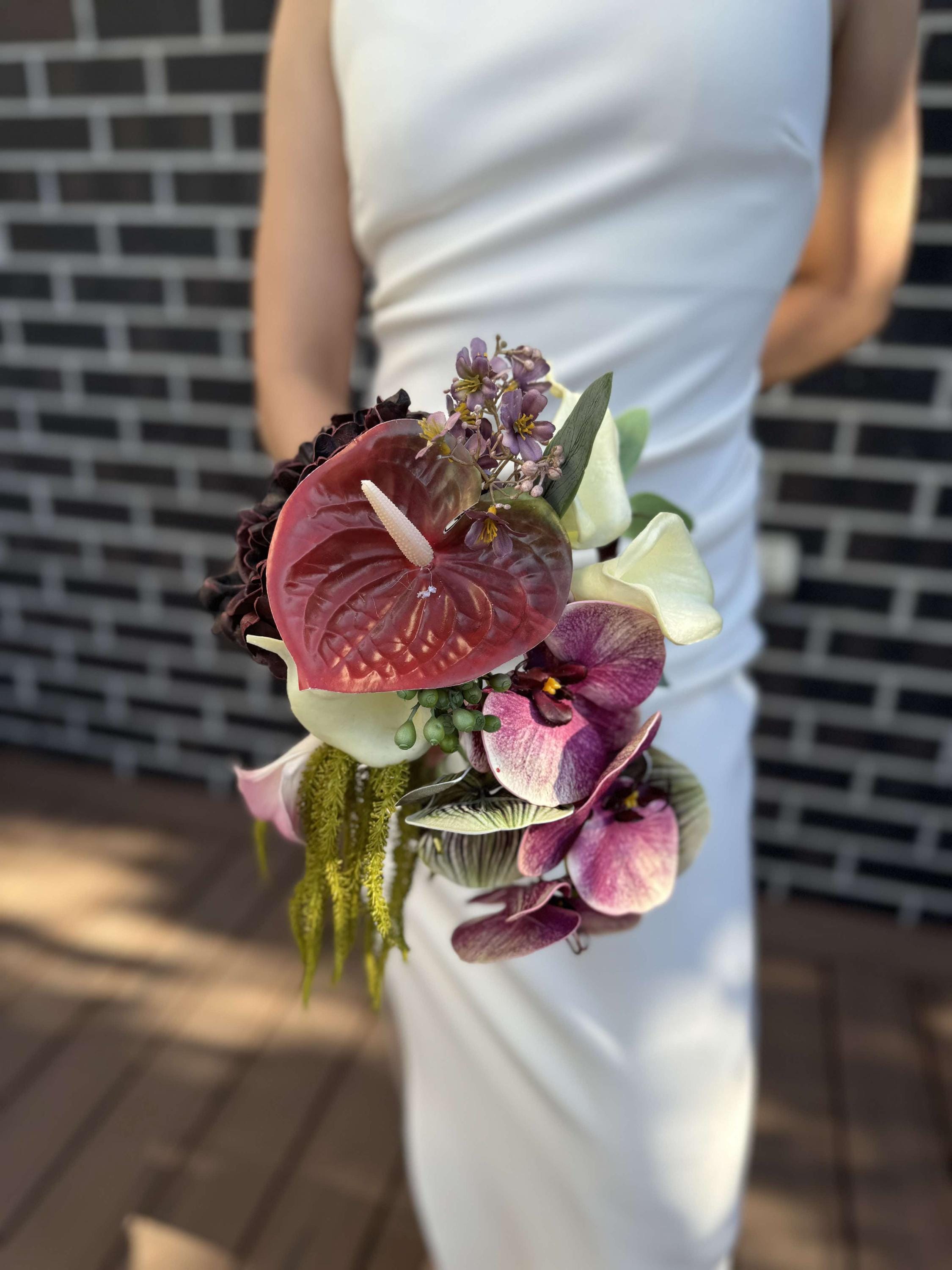 Exotic Bridal Bouquet - Small & Luxe Combination of Vibrant Anthurium ...