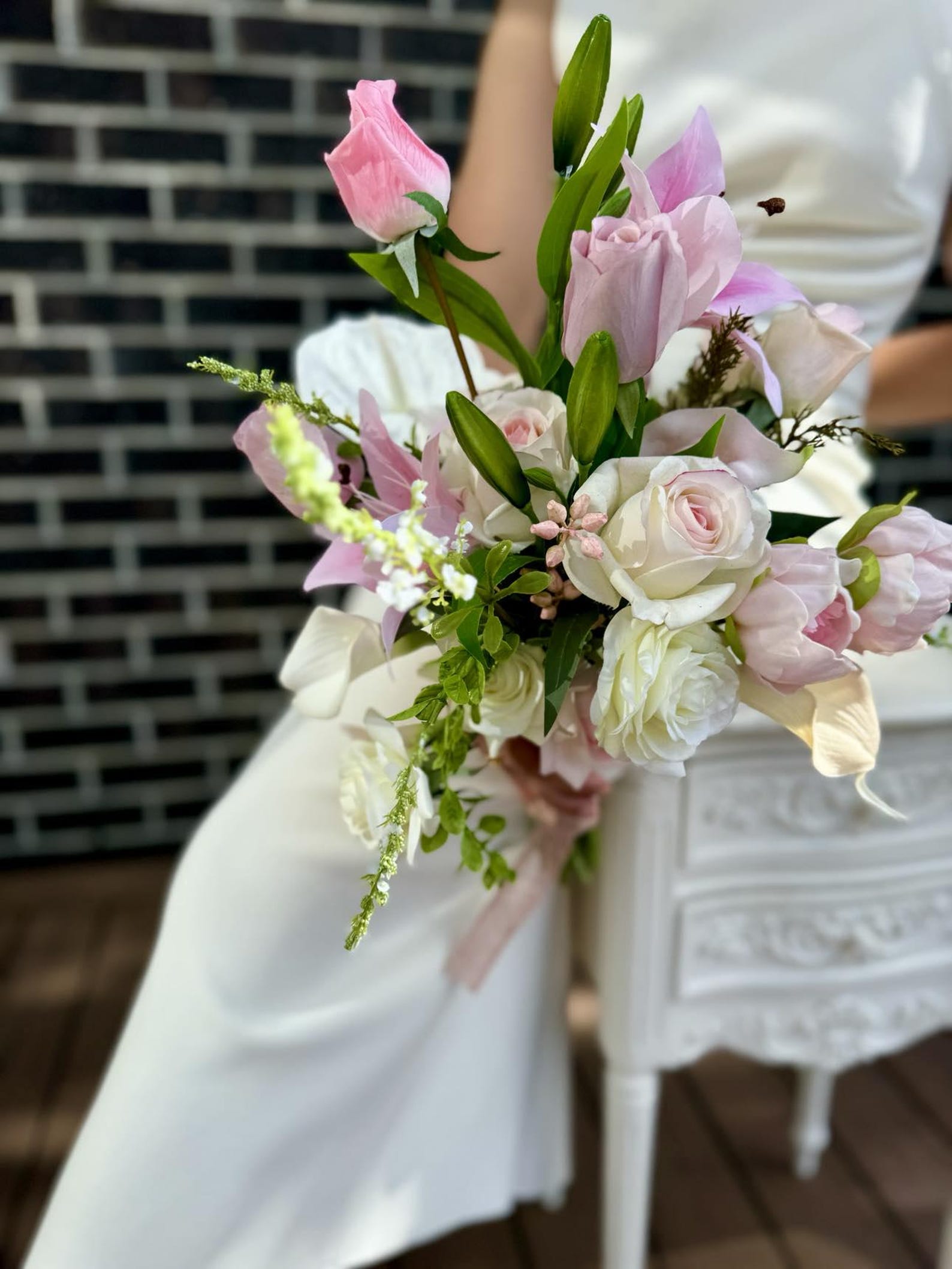 Real Touch Bridal Bouquet - 'lily Libation' - Demure White and Soft ...