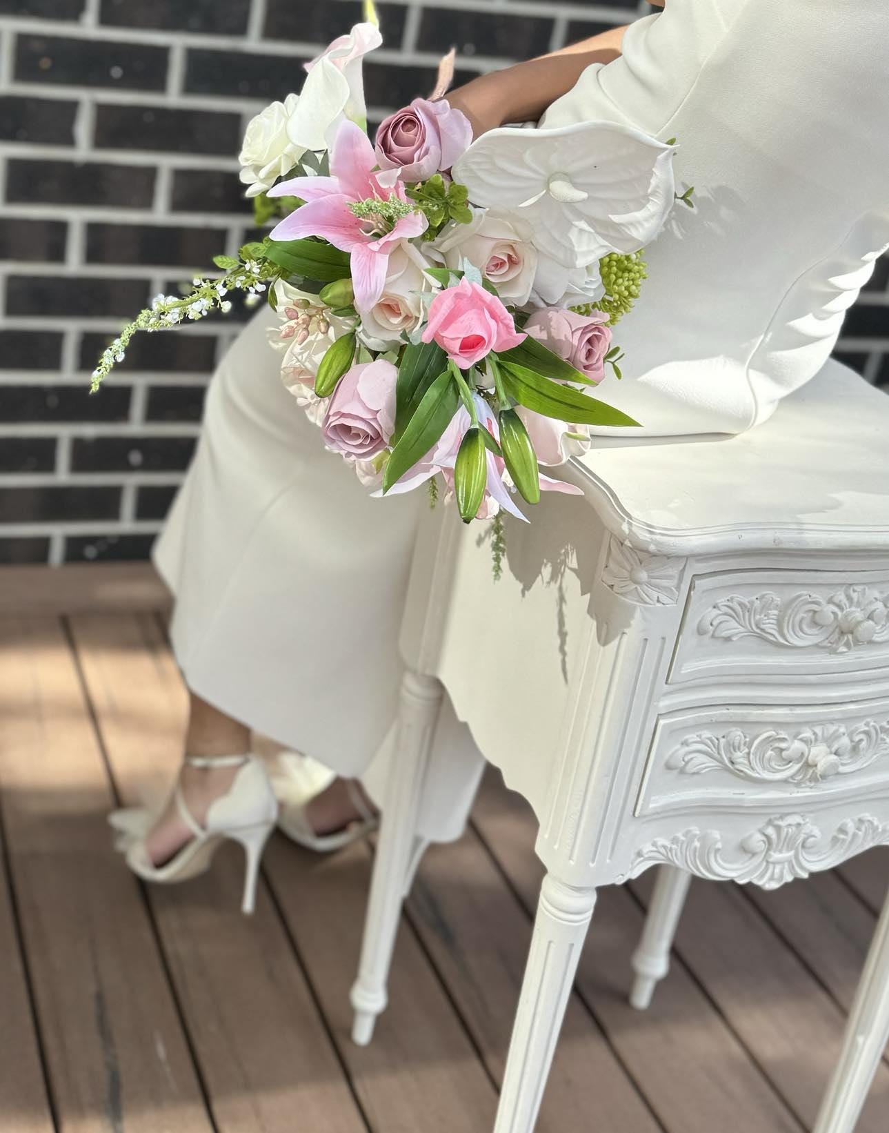 Real Touch Bridal Bouquet - 'lily Libation' - Demure White and Soft ...