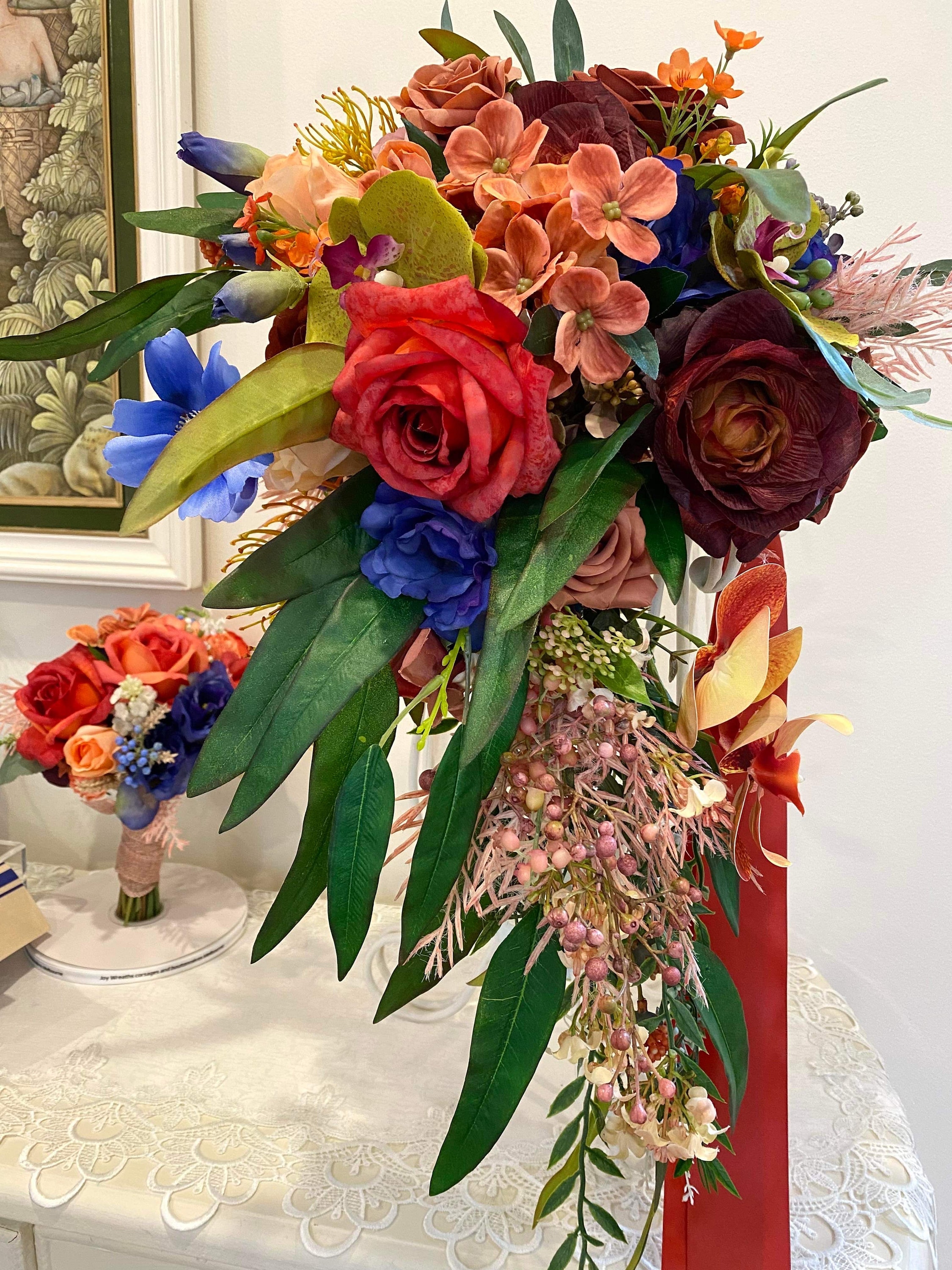 Handmade Rustic Chic Natives Silk and Real Touch Floral Bouquet ...