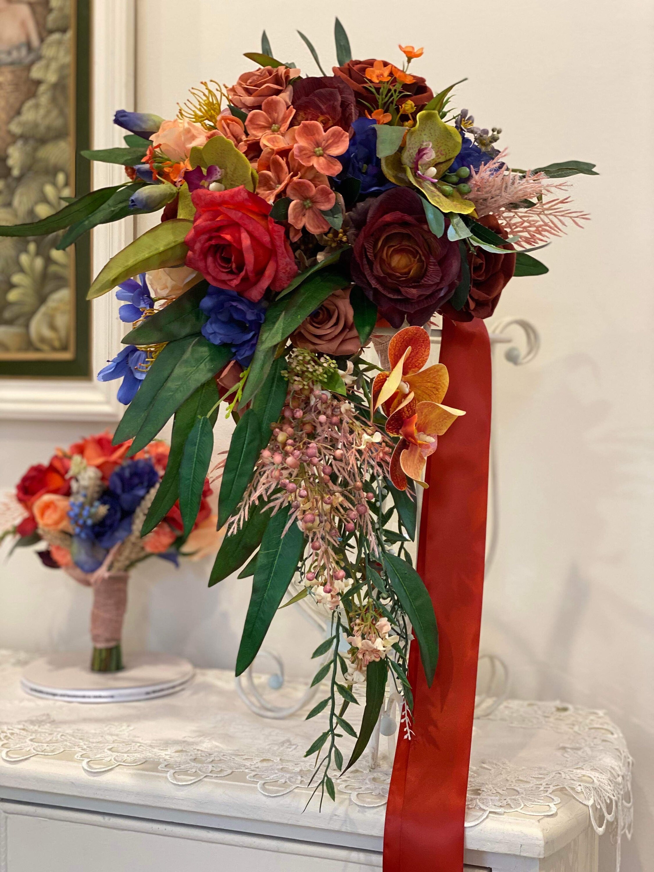 Handmade Rustic Chic Natives Silk and Real Touch Floral Bouquet ...