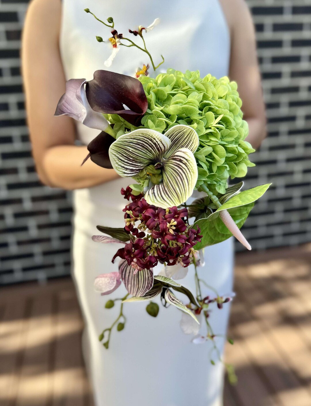 Bridal Trailing Exotic Orchid Bouquet - Unique & Luxe Combination of ...
