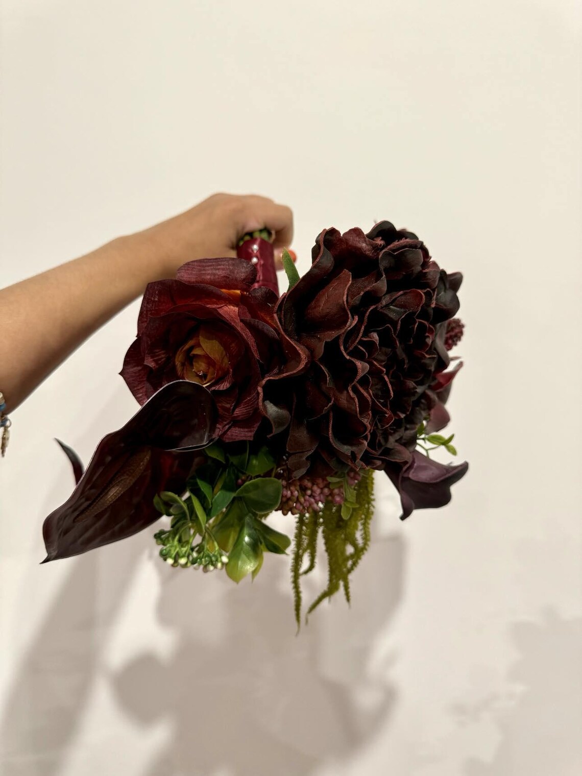Handmade 'petite Maroon' Bridal Floral Bouquet - Deep Sensual Colours ...