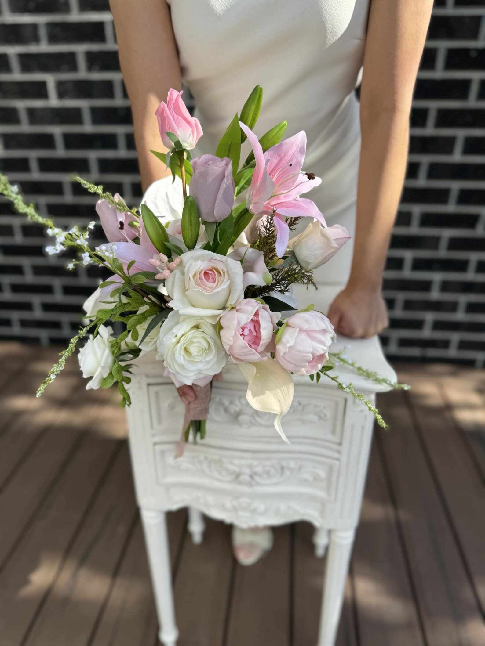 Real Touch Bridal Bouquet - 'lily Libation' - Demure White and Soft ...