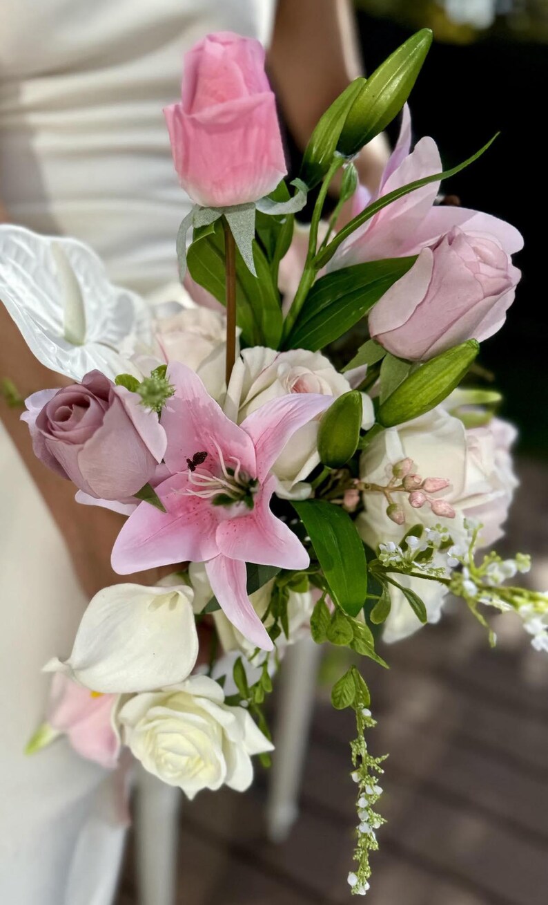 Real Touch Bridal Bouquet - 'lily Libation' - Demure White and Soft ...