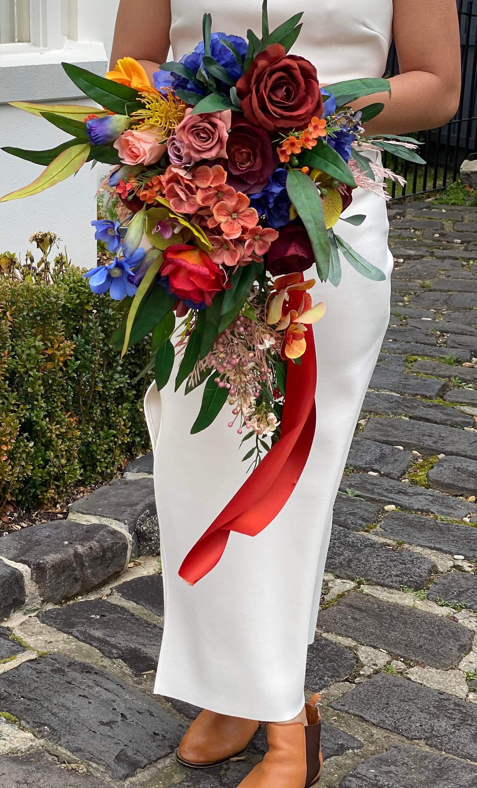 Handmade Rustic Chic Natives Silk and Real Touch Floral Bouquet ...