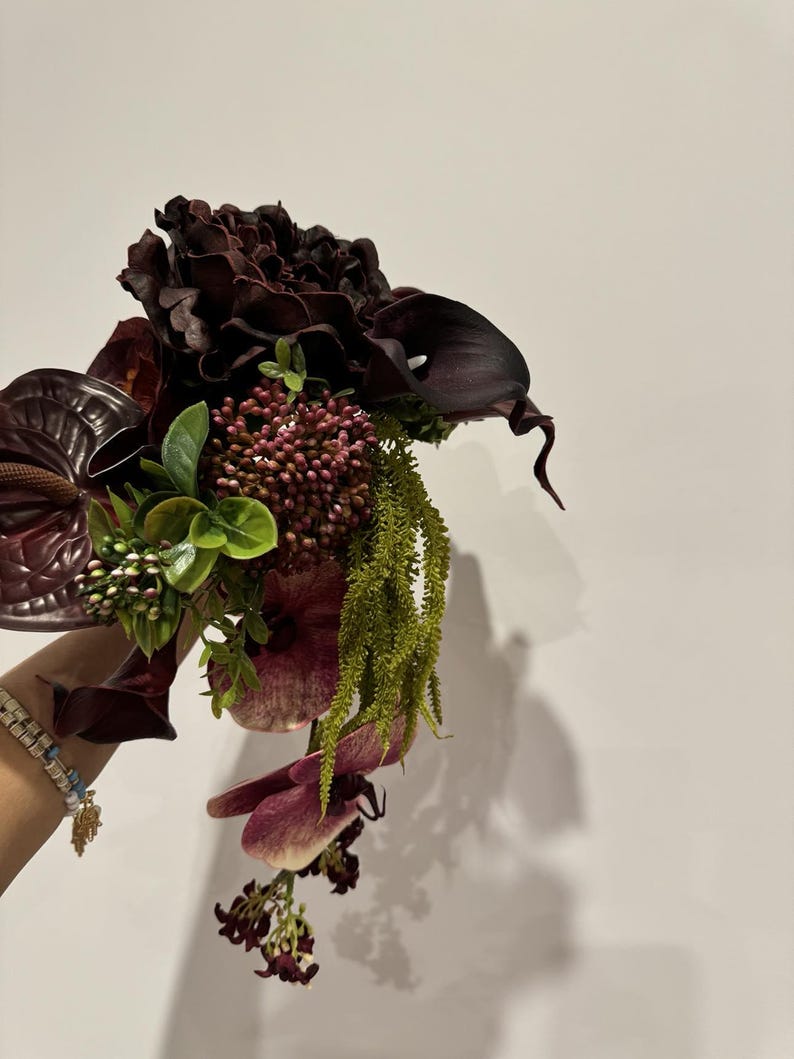 Handmade 'petite Maroon' Bridal Floral Bouquet - Deep Sensual Colours ...