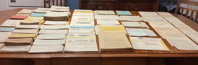 Antique Ephemera Lot, 1900s Paper Documents, Letterhead, Graphics, 50 ...
