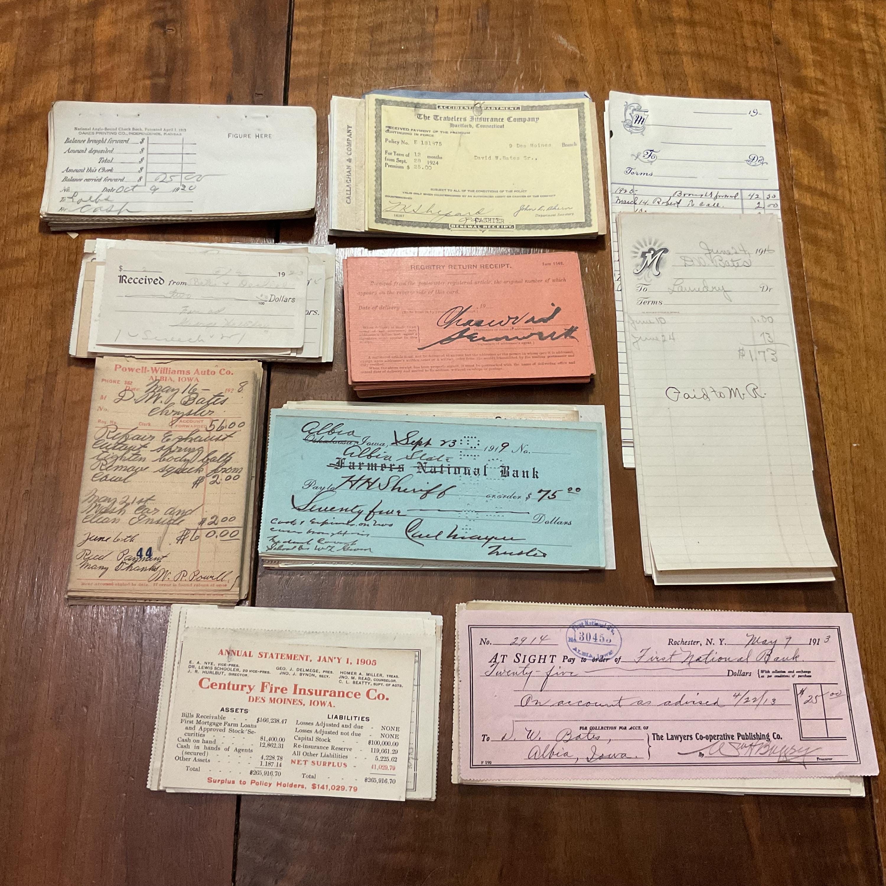 Antique Ephemera Lot, 1900s Paper Documents, Letterhead, Graphics, 50 ...