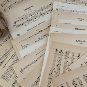 37 Vintage Music Pages: 1900s-1970s Sheet Music Ephemera - Etsy