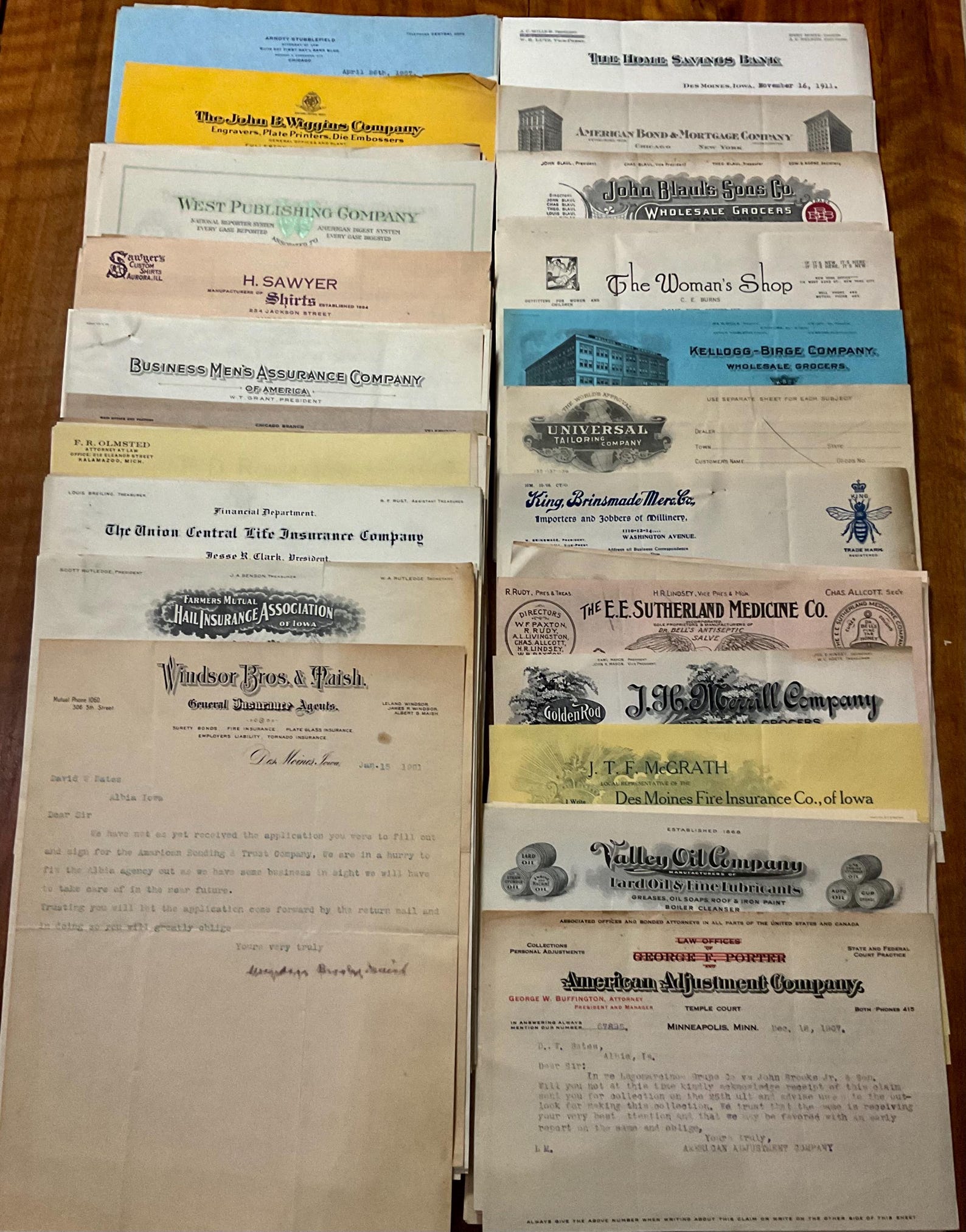 Antique Ephemera Lot, 1900s Paper Documents, Letterhead, Graphics, 50 ...