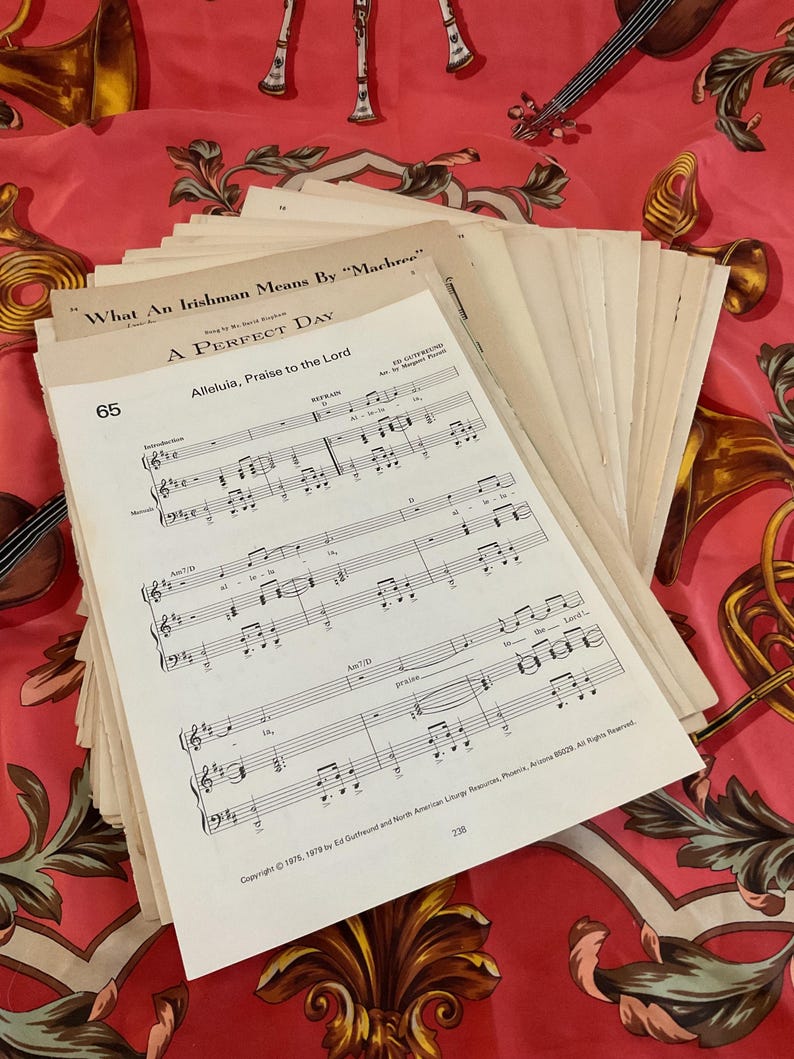37 Vintage Music Pages: 1900s-1970s Sheet Music Ephemera - Etsy