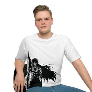 Ichigo Mugetsu Anime Bleach White Men's Loose T-shirt, Graphic Tee ...