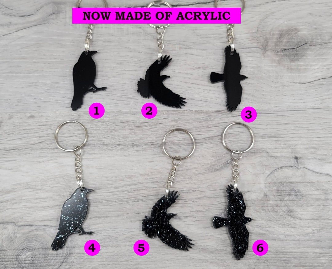 Crow / Raven Keychain acrylic - Etsy
