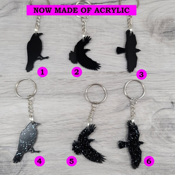 Crow Keychain - Etsy