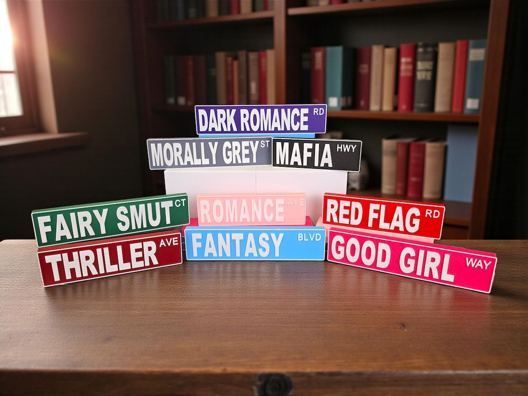 3D Printed Book Genre Street Signs - Thick Self Standing Sign - Etsy