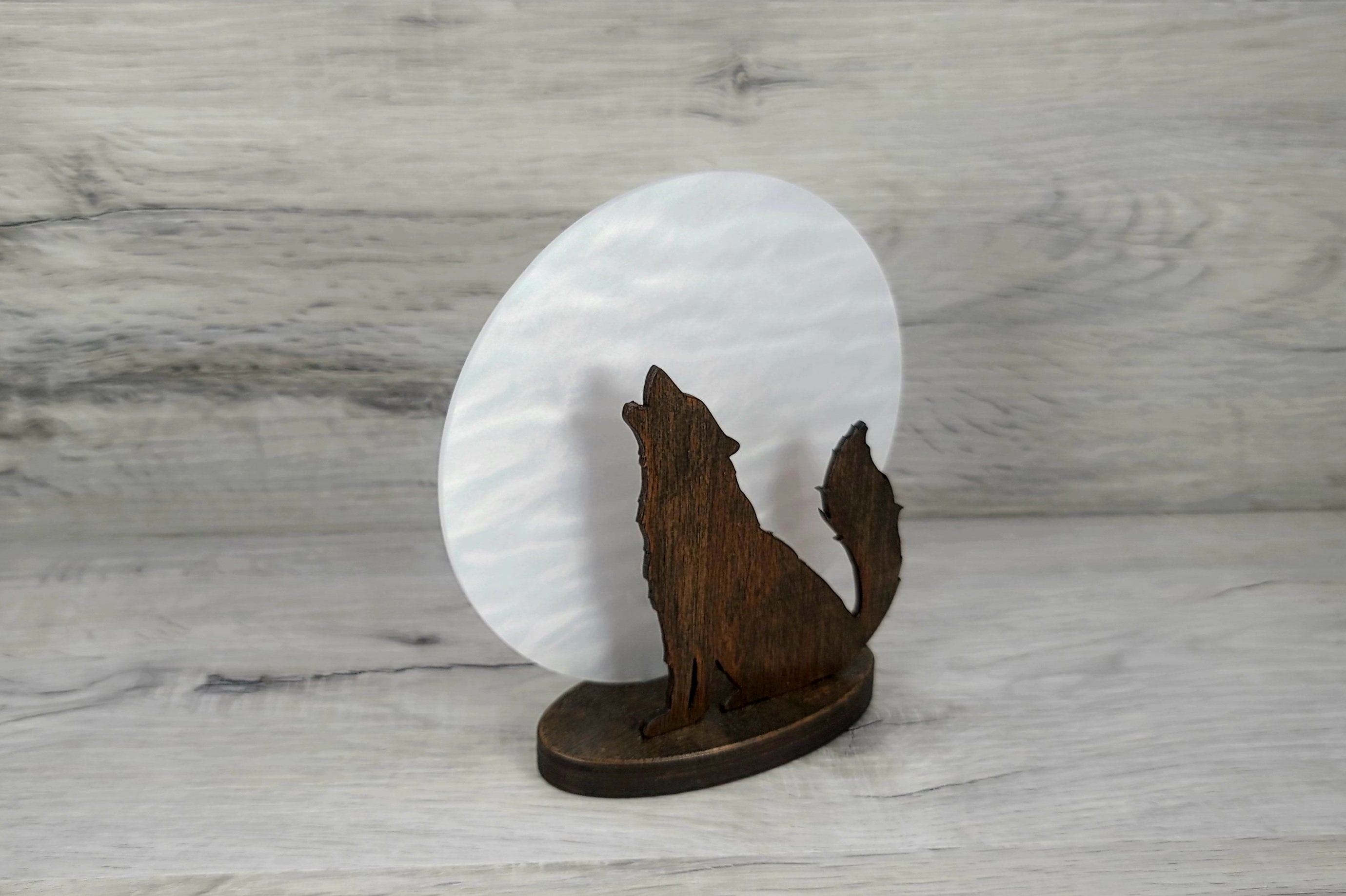 Wood Wolf & Moon Shelf Decor - Etsy
