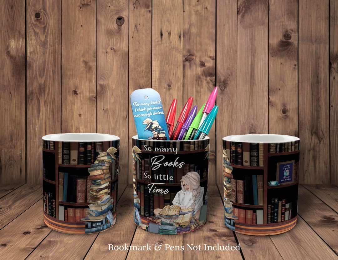 Ceramic Bookmark Holder / Pen Holder - so Many Books so Little Time - Etsy