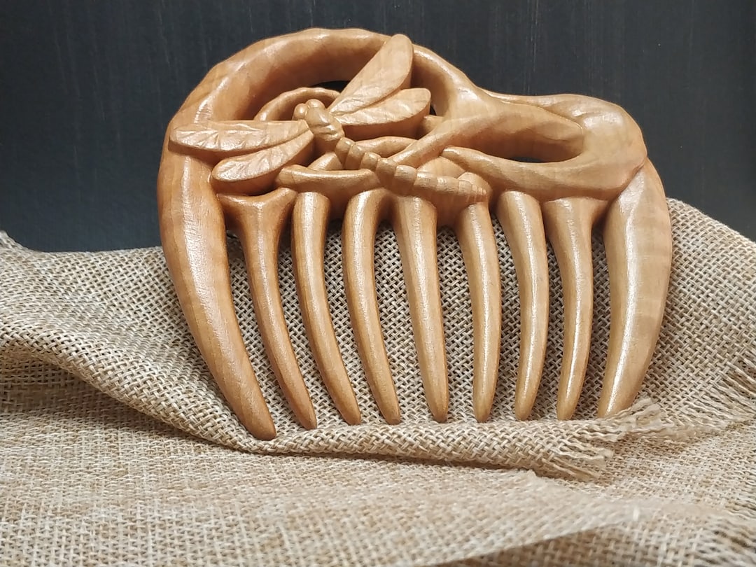 Wood Comb Wooden Comb Dragonfly Comb Carved Comb Hair - Etsy