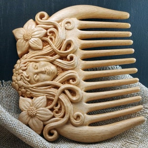 Women Comb, Wood Comb, Women Accessories, Art Nouveau Comb, Wooden ...