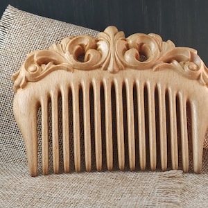 Wooden Hair Comb Carved, Wood Comb, Wooden Hairbrush, Hand Carved Comb ...