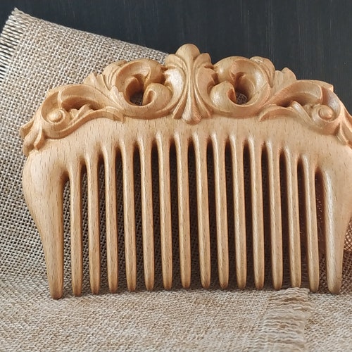 Wooden Hair Comb Carved Wood Comb Wooden Hairbrush Hand - Etsy
