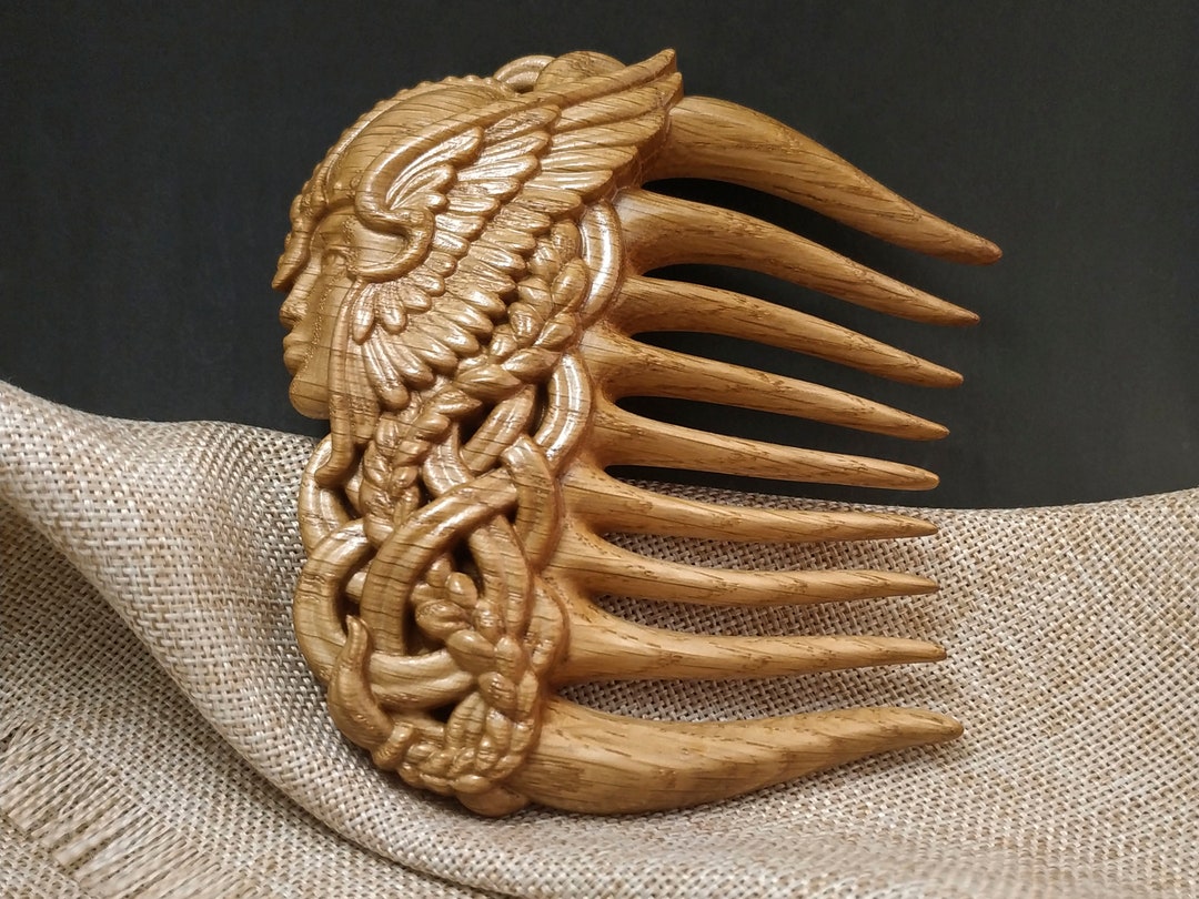 Valkyrie Wooden Comb, Wood Comb, Nordic Comb, Viking Comb, Scandinavian ...