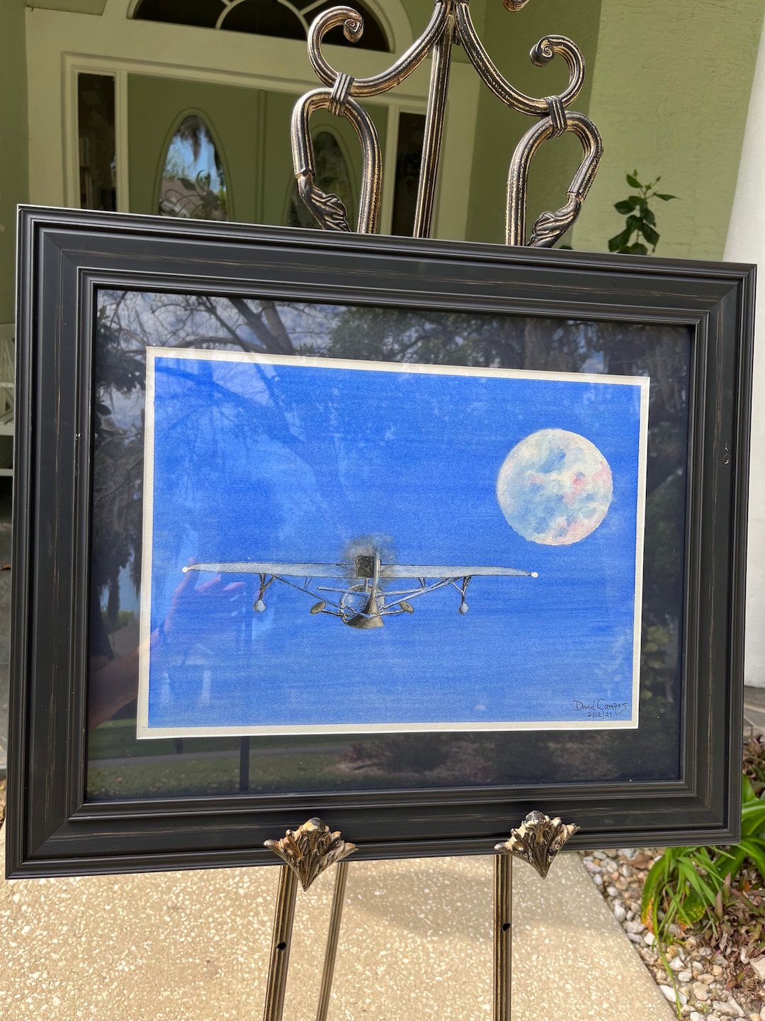Pontoon to the Moon Original Watercolor - Etsy