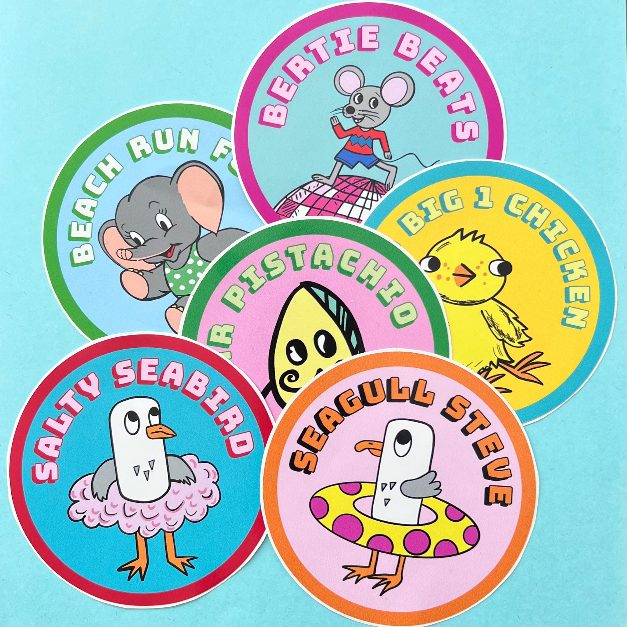 Mr Pistachio Circle Sticker Scrapbooking Nuts Decoration Gift Wholesome ...