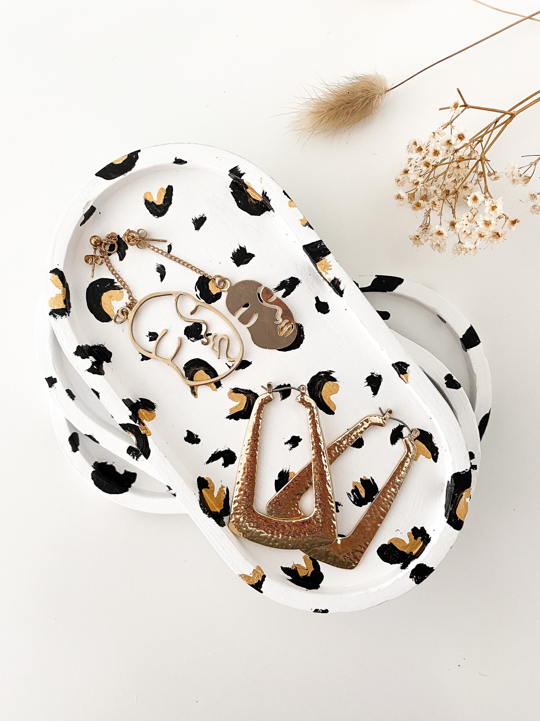 Cow Print Oval Concrete Trinket Dish: Handmade Animal Print Tray - Etsy