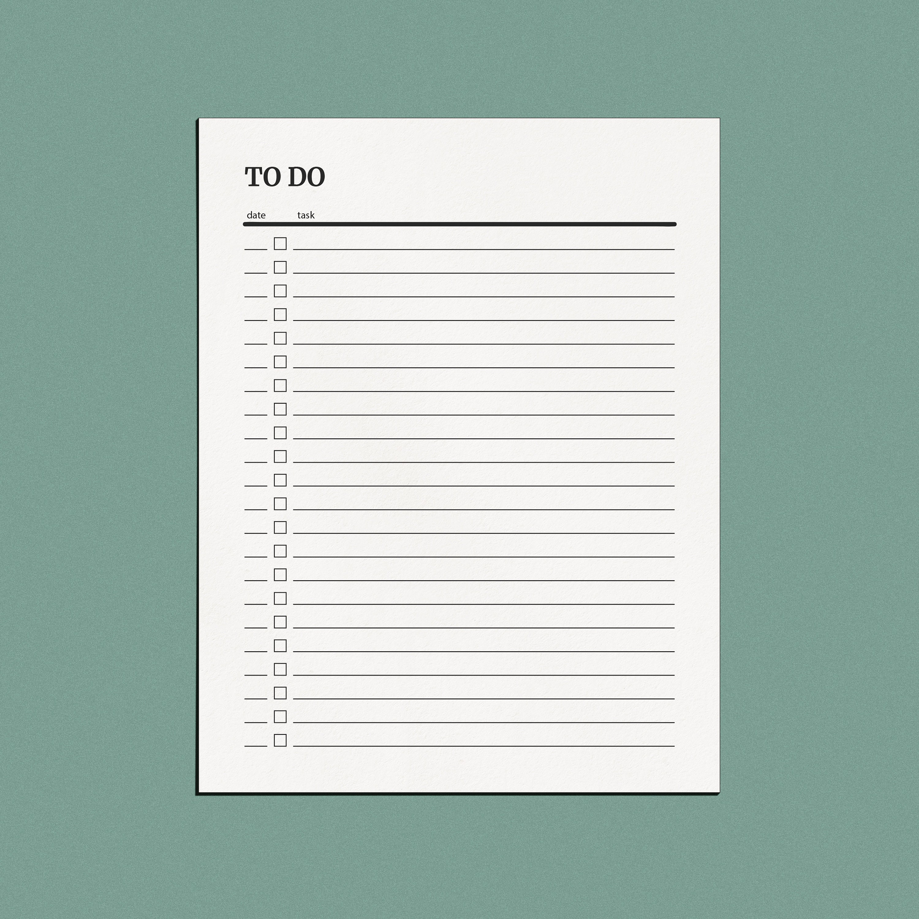 Printable Minimalist to Do List, Instant Download, PDF File, Standard ...