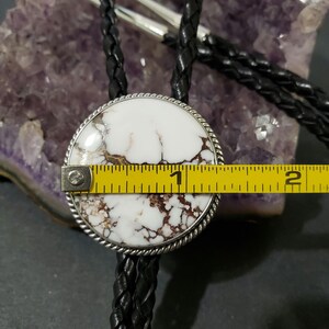 White Buffalo Turquoise Bolo Tie /wild Horse Stone/silver Bolo Tips ...