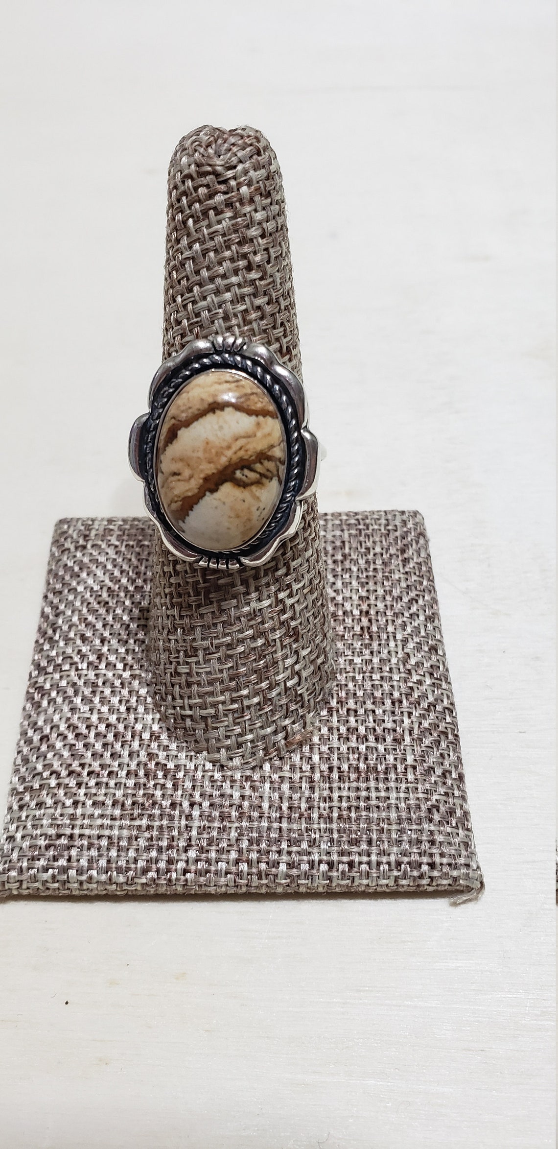 Large Picture Jasper Ring Sterling Silver/ Solid Band/ Custom - Etsy