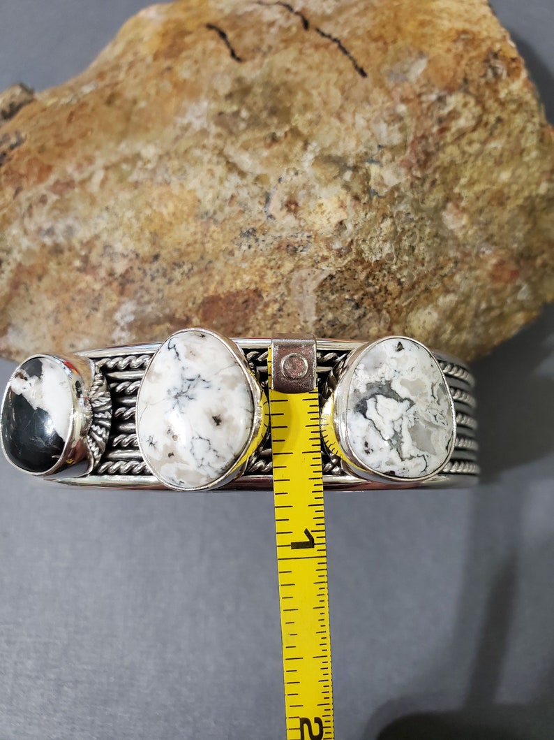 White Buffalo Cuff Bracelet/white Buffalo Cuff/925 Sterling Silver Cuff ...