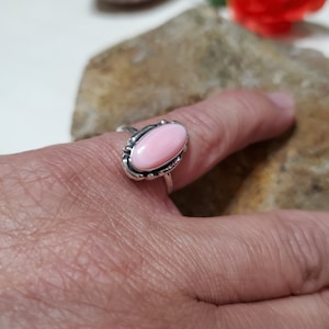 Oval Pink Conch Shell Ring/sterling Silver Queen Conch Shell Ring/conch ...
