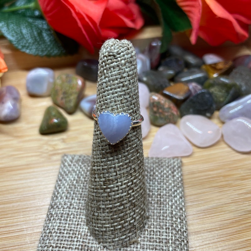 Blue Heart Ring - Etsy