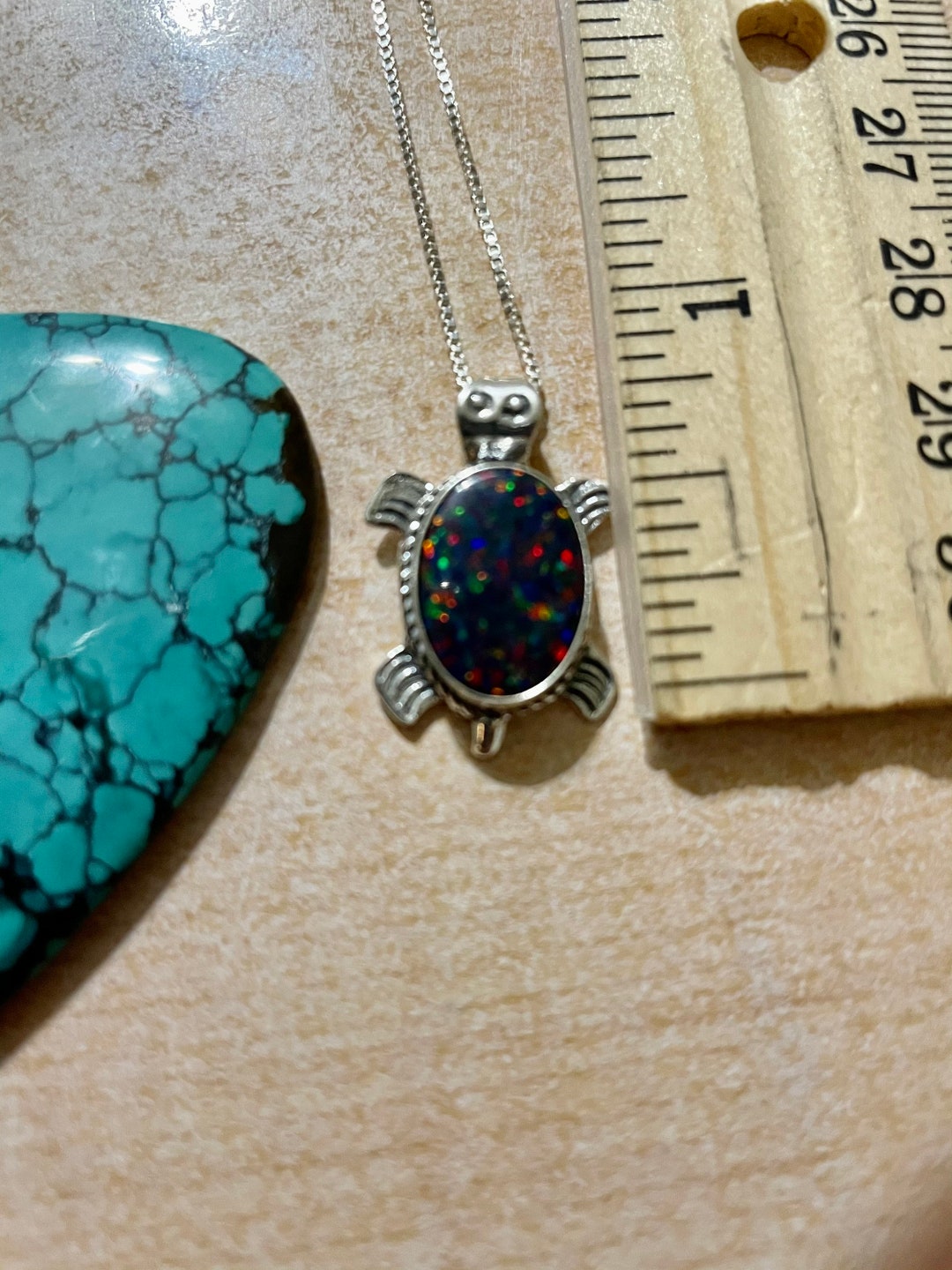 Fire Black Opal Turtle Pendant/black Opal Turtle /handmade Jewelry/fire ...