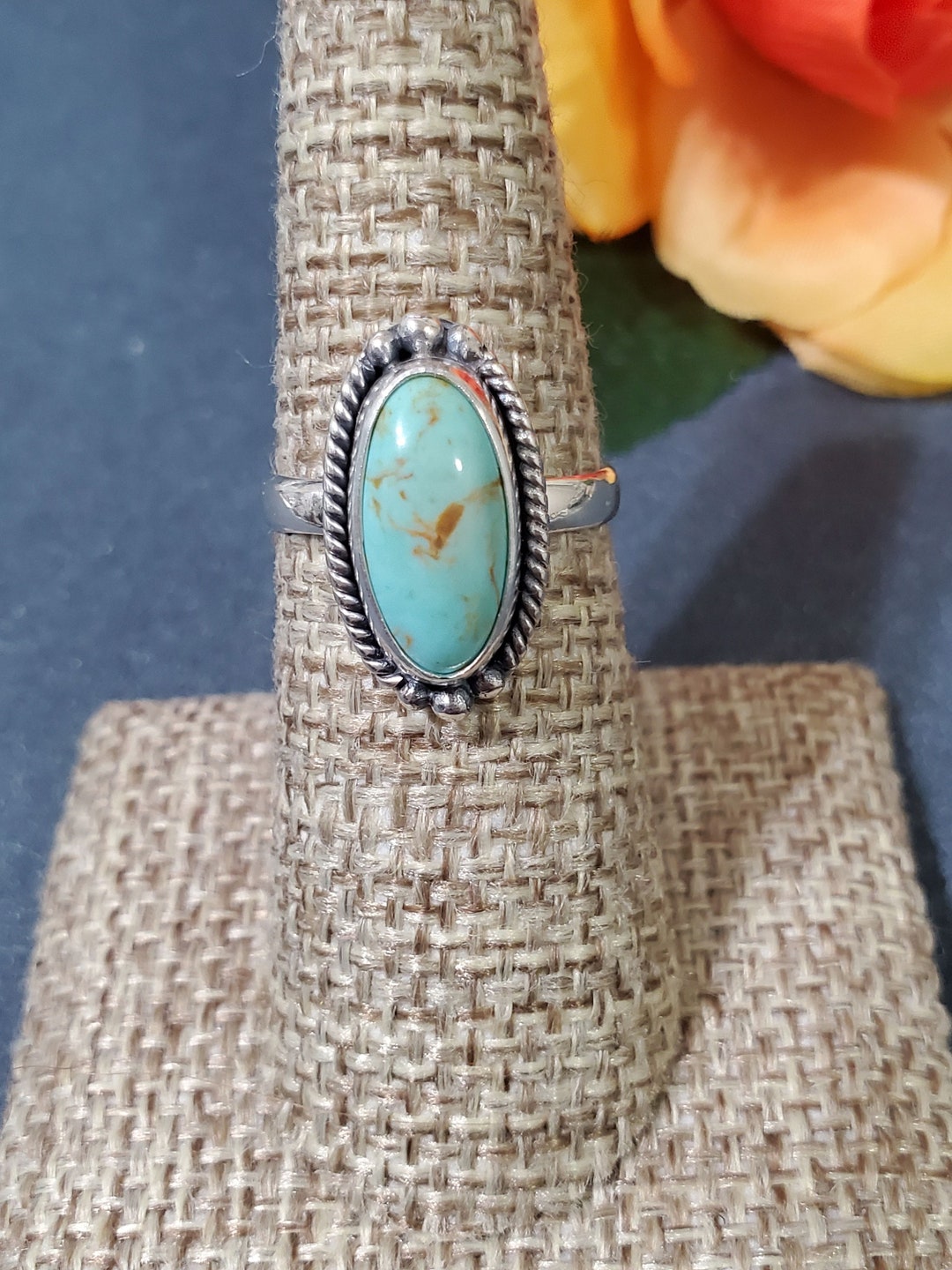 Kingman Turquoise Ring/turquoise Ring/sterling Silver Turquoise Ring ...