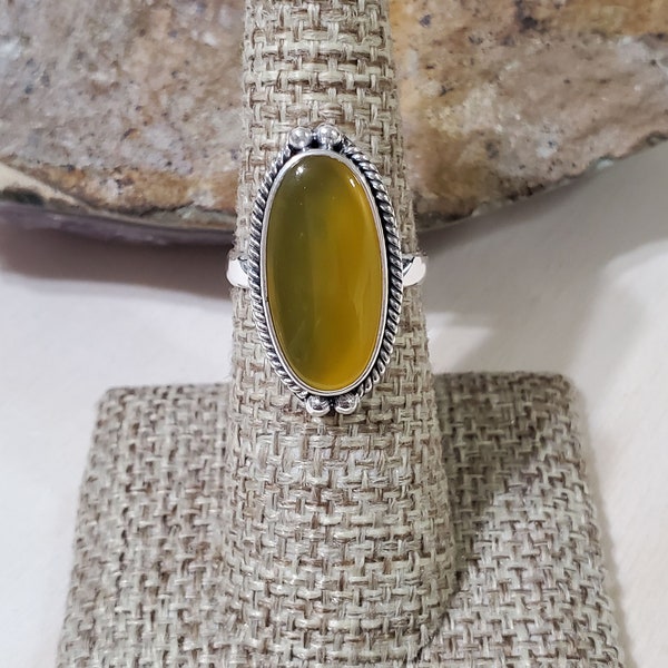 Yellow Stone Ring - Etsy