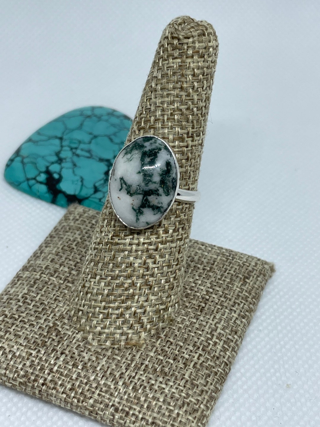 Green Moss Agate Ring/moss Agate Ring/sterling Silver/gift for Her ...
