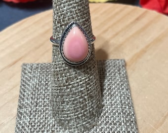 Conch Shell Ring/sterling Silver Pink Conch Shell Ring/large Shell Ring ...