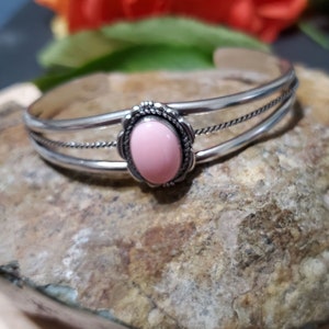 Pink Conch Shell Cuff Bracelet/sterling Silver Cuff/conch Shell Cuff ...