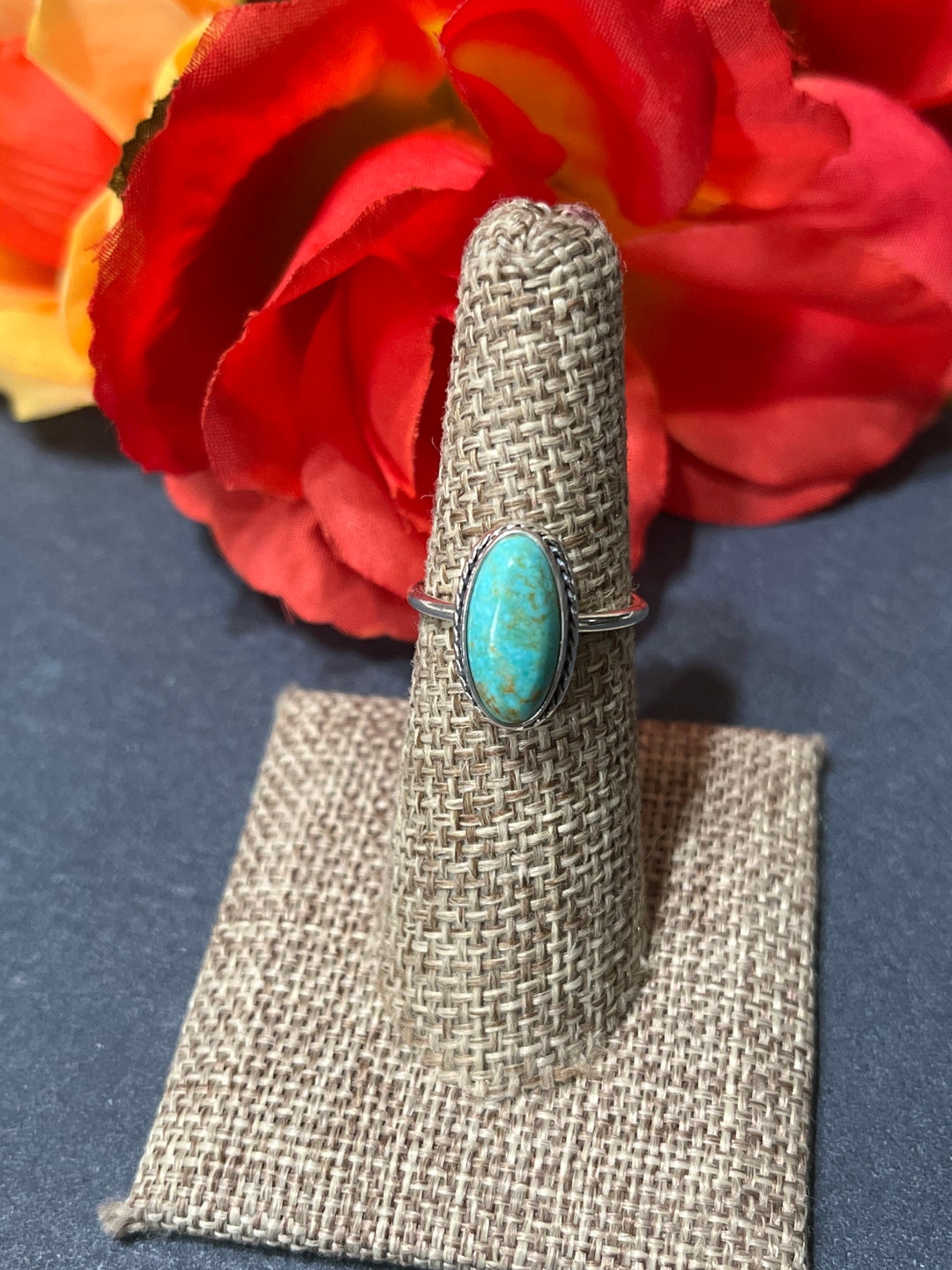 Kingman Turquoise Ring/blue Turquoise Ring/sterling Silver Turquoise ...